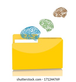 Isolated 3d File Folder Three Brain Stock Illustration 171244769 ...