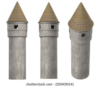 Isolated 3d Render Illustration Medieval Castle Stock Illustration ...
