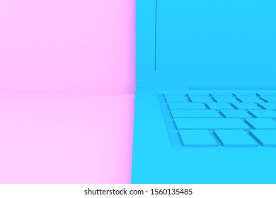 Isolated 3d Render Laptop Computer Blue Stock Illustration 1560135485 ...
