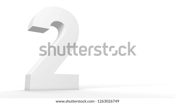 Isolated 3d Render White Number Two Stock Illustration 1263026749 ...