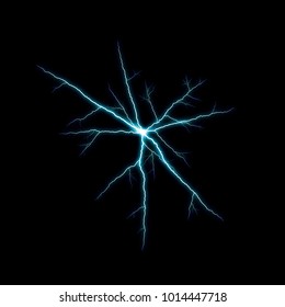 Isolated Blue Electrical Lightning Strike Visual Stock Illustration ...