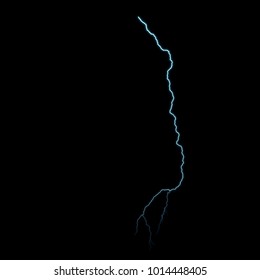 Isolated Blue Electrical Lightning Strike Visual Stock Illustration ...