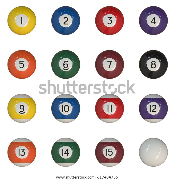 Isolated Colored Pool Balls Numbers 1 Stock Illustration 617484755 ...