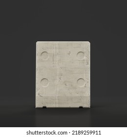 Isolated Concrete Wall Block Interlocking Barrier Stock Illustration ...