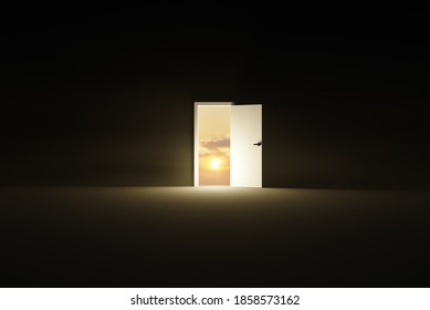 Isolated Empty Room Open Door 3d Stock Illustration 1858573162 ...