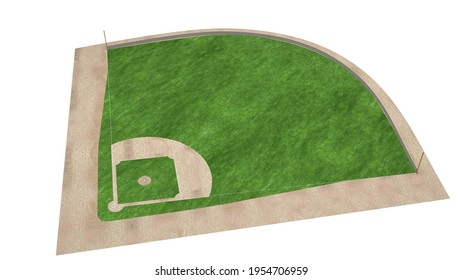 Isolated Flat Lined Baseball Field Illustration3d Stock Illustration ...