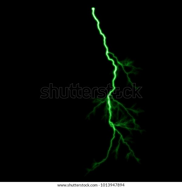Isolated Green Electrical Lightning Strike Visual Stock Illustration ...