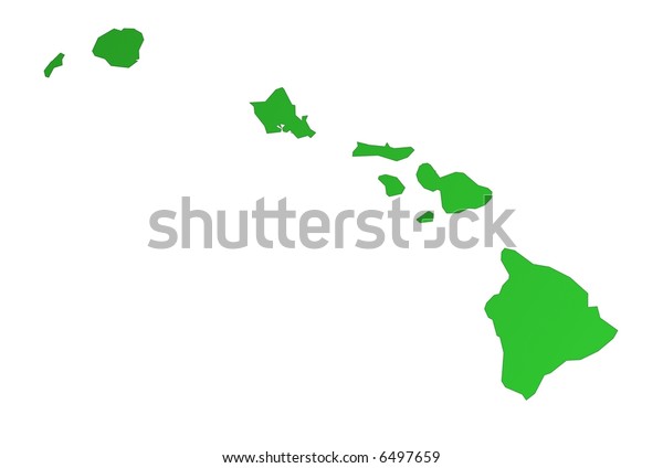 Isolated Green Gradient Map Hawaii Stock Illustration 6497659 ...