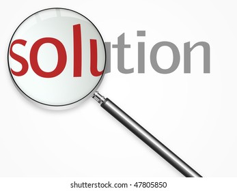 Isolated Magnifying Glass Solution Text Stock Illustration 47805850 ...