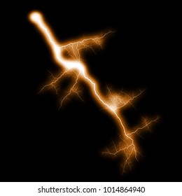 Isolated Orange Electrical Lightning Strike Visual Stock Illustration ...