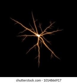 Isolated Orange Electrical Lightning Strike Visual Stock Illustration ...