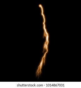 Isolated Orange Electrical Lightning Strike Visual Stock Illustration ...