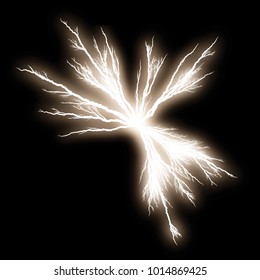 Isolated Orange Electrical Lightning Strike Visual: ภาพประกอบสต็อก ...