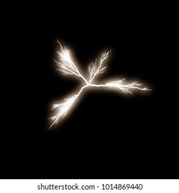 Isolated Orange Electrical Lightning Strike Visual: ภาพประกอบสต็อก ...