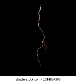Isolated Orange Electrical Lightning Strike Visual Stock Illustration ...