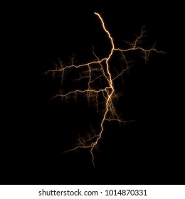 Isolated Orange Electrical Lightning Strike Visual Stock Illustration ...