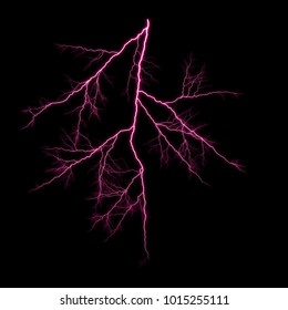 Isolated Pink Electrical Lightning Strike Visual Stock Illustration ...