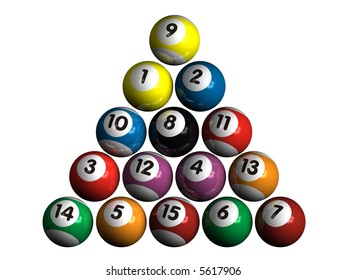 Billiards Pool Balls Racked Set Realistic Stock Vector (Royalty Free ...