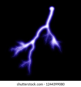 Isolated Realistic Violet Electrical Lightning Strike Stock ...
