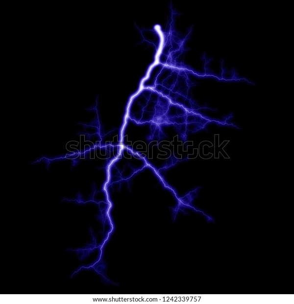 Isolated Realistic Violet Electrical Lightning Strike Stock ...