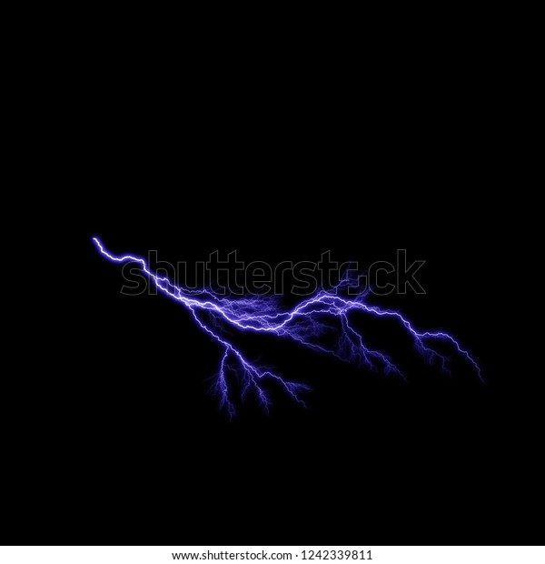 Isolated Realistic Violet Electrical Lightning Strike Stock ...