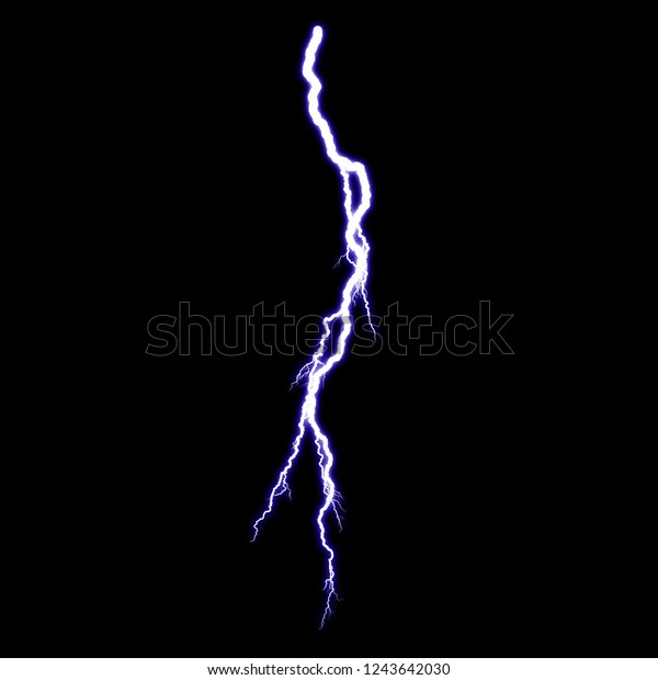 Isolated Realistic Violet Electrical Lightning Strike Stock ...