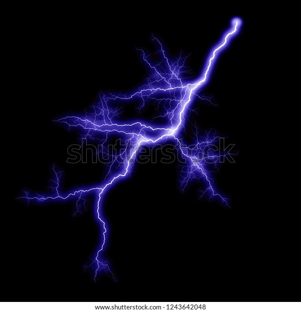 Isolated Realistic Violet Electrical Lightning Strike Stock ...
