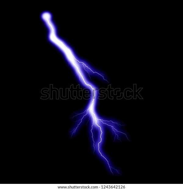 Isolated Realistic Violet Electrical Lightning Strike Stock ...
