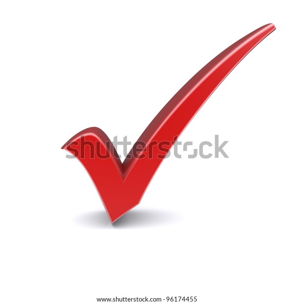 Isolated Red Check Mark 3d Image Stock Illustration 96174455