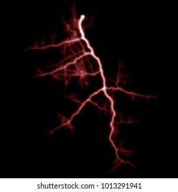 Isolated Red Electrical Lightning Strike Visual Stock Illustration ...
