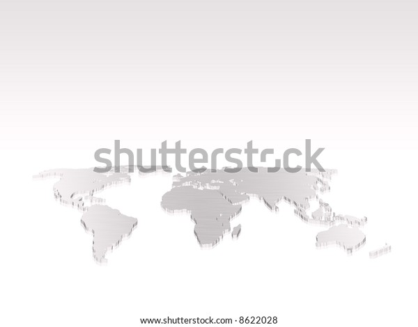 Isolated Silver 3d World Map Stock Illustration 8622028