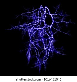 Isolated Violet Electrical Lightning Strike Visual 스톡 일러스트 1016451046 ...