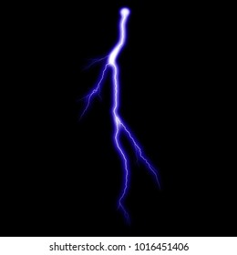 Isolated Violet Electrical Lightning Strike Visual Stock Illustration ...