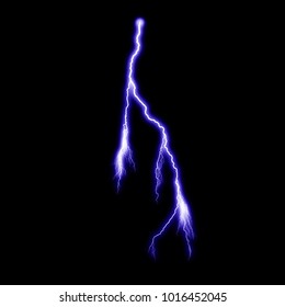 Isolated Violet Electrical Lightning Strike Visual Stock Illustration ...