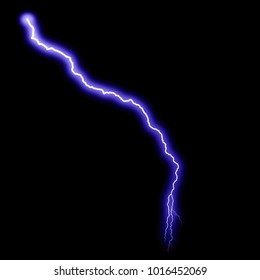 Isolated Violet Electrical Lightning Strike Visual Stock Illustration ...