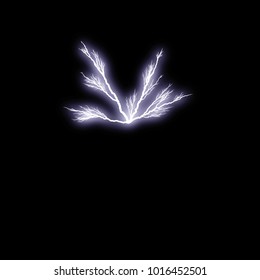 Isolated Violet Electrical Lightning Strike Visual Stock Illustration ...