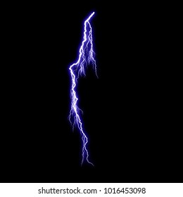 Isolated Violet Electrical Lightning Strike Visual Stock Illustration ...