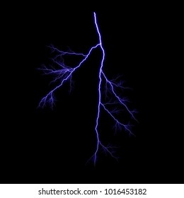 Isolated Violet Electrical Lightning Strike Visual Stock Illustration ...
