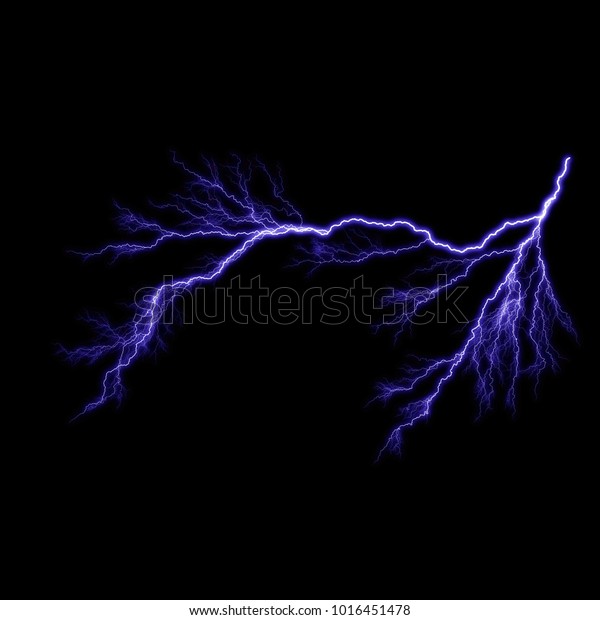 Isolated Violet Electrical Lightning Strike Visual Stock Illustration ...