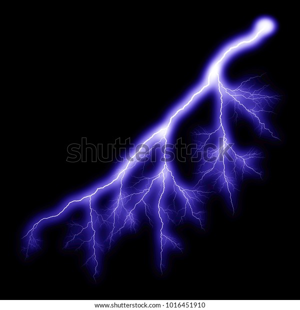 Isolated Violet Electrical Lightning Strike Visual Stock Illustration ...