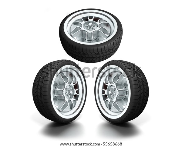Isolated Wheels On White Background Stock Illustration 55658668