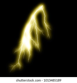 Isolated Yellow Electrical Lightning Strike Visual Stock Illustration ...