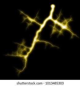 Isolated Yellow Electrical Lightning Strike Visual Stock Illustration ...