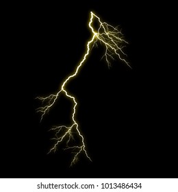 Isolated Yellow Electrical Lightning Strike Visual Stock Illustration ...