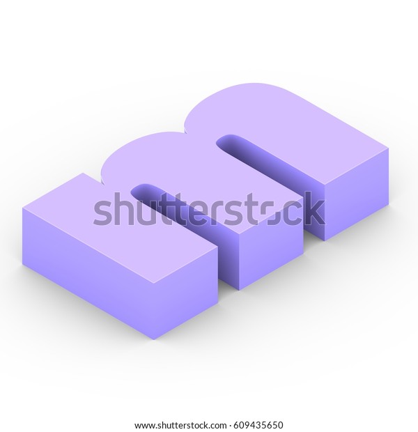Isometric Letter M Lowercase 3d Rendering Stock Illustration 609435650 ...