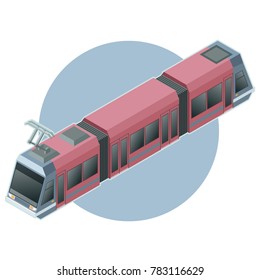 Isometric Light Train On Circle Background Stock Illustration 783116629 ...
