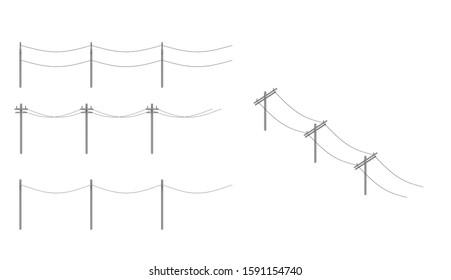 Isometric Lowpoly 3d Rendering Power Poles Stock Illustration ...