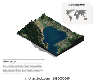 Isometric Map Virtual Terrain 3d Infographic Stock Illustration ...