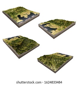 Isometric Map Virtual Terrain 3d Infographic Stock Illustration ...