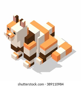 Isometric Rectangle Design Cat Sitting Stock Illustration 389110984 ...